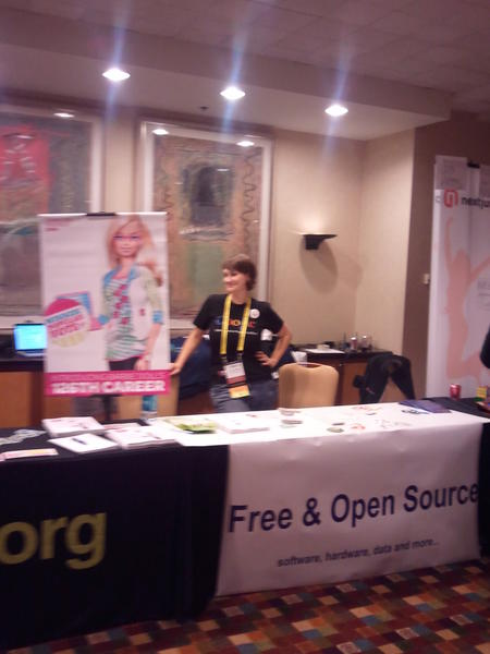 Day 1 Staffing the Free Software Booth at the Grace Hopper Celebration ...